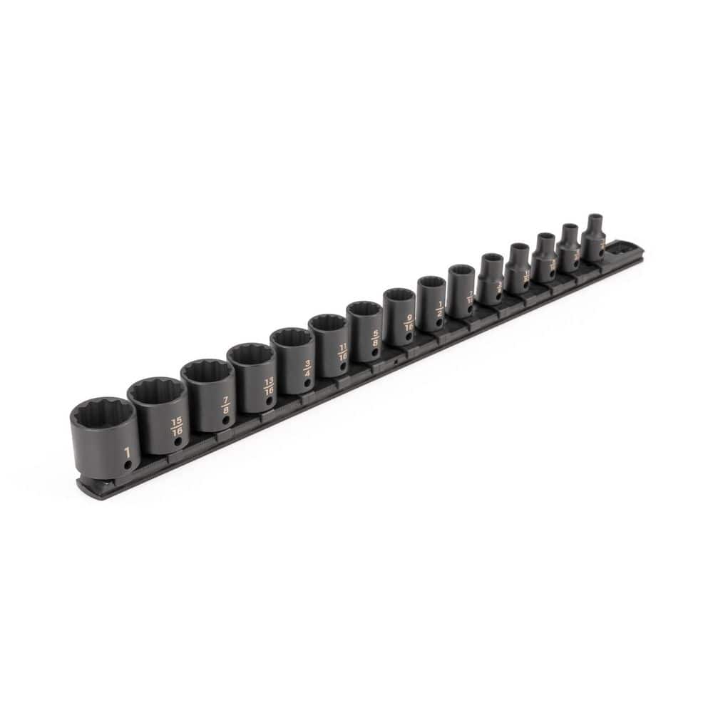 TEKTON 3/8 in. Drive 12-Point Impact Socket Set (15 - Piece) (1/4-1 in ...