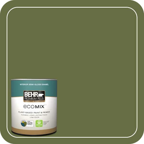 BEHR PREMIUM PLUS 1 qt. #MQ6-62 Coconut Grove Semi-Gloss Enamel EcoMix ...