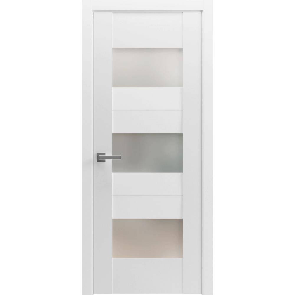Sartodoors 6003 36 in. x 80 in. Left-Hand/Inswing Solid Frosted Glass ...