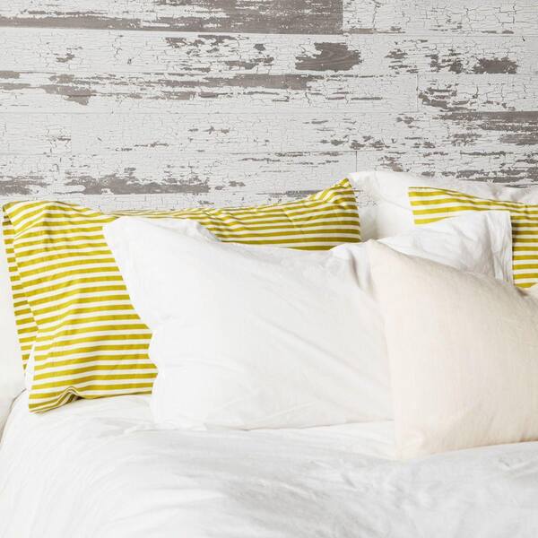 Timeline Wood 11/32 in. x 5.5 in. x 47.5 in. Distressed White Wood ...