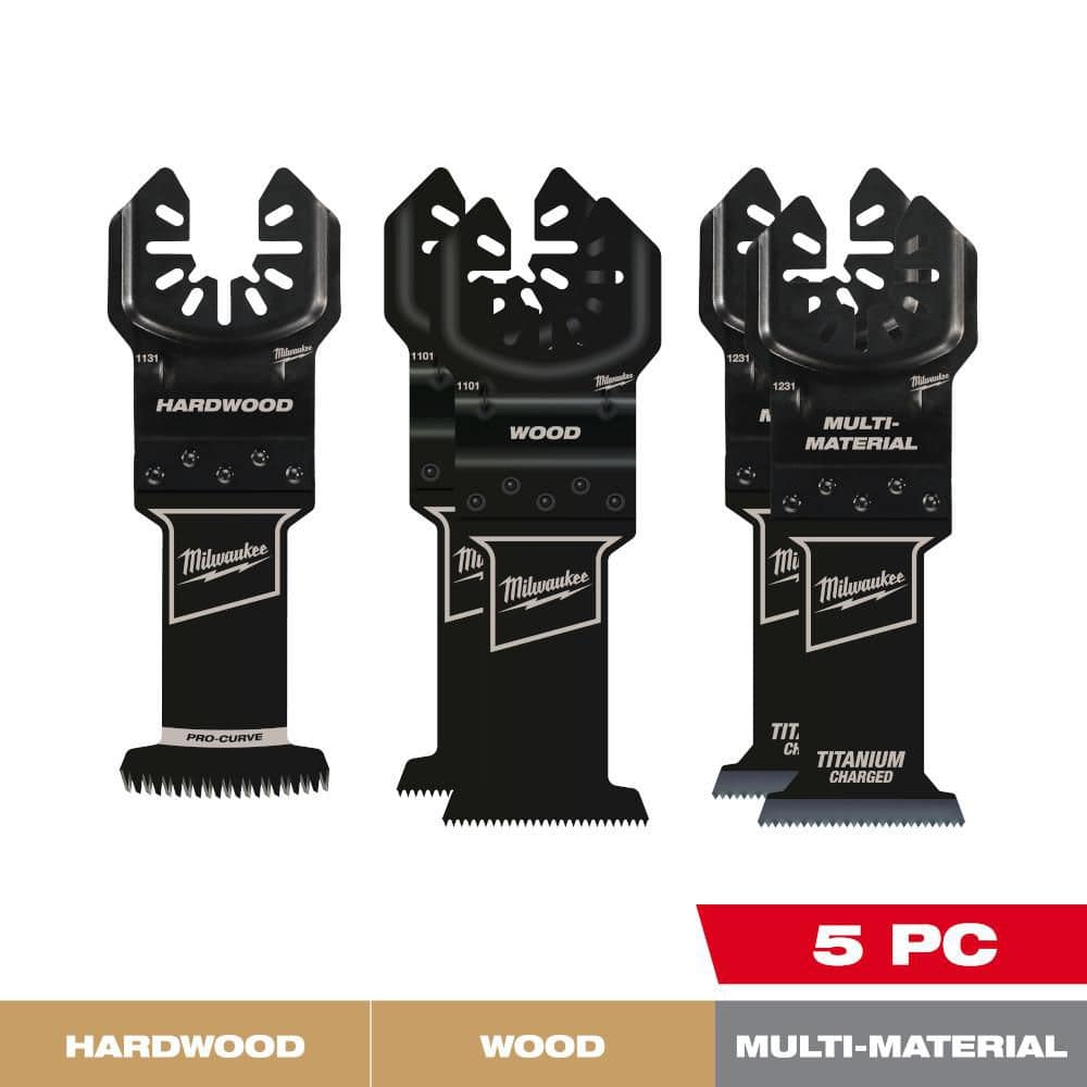 Milwaukee OPEN-LOK Variety Oscillating Blade Set w/ Japanese Hardwood ...