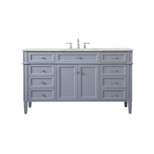 Timeless Home 42 in. W Single Bath Vanity in White with Marble Vanity ...