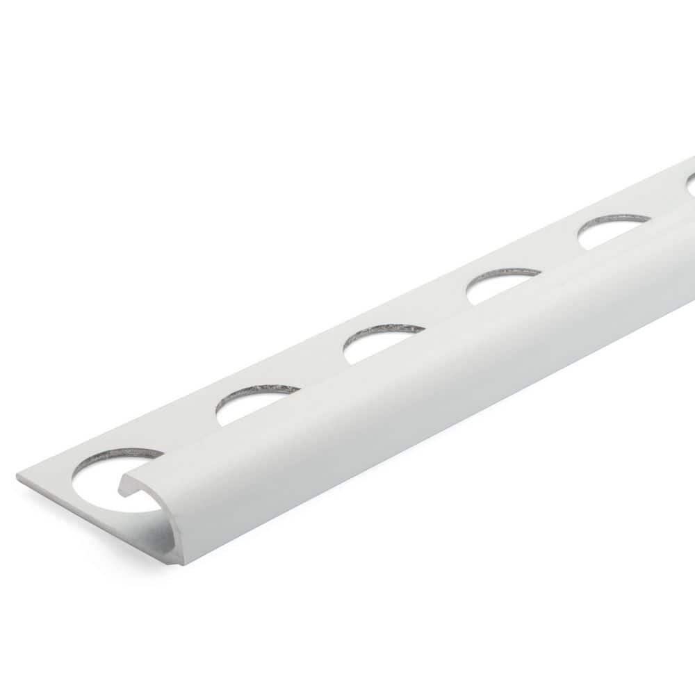 TrimMaster White 3/8 in. x 120 in. Aluminum Bullnose Tile Edging Trim ...