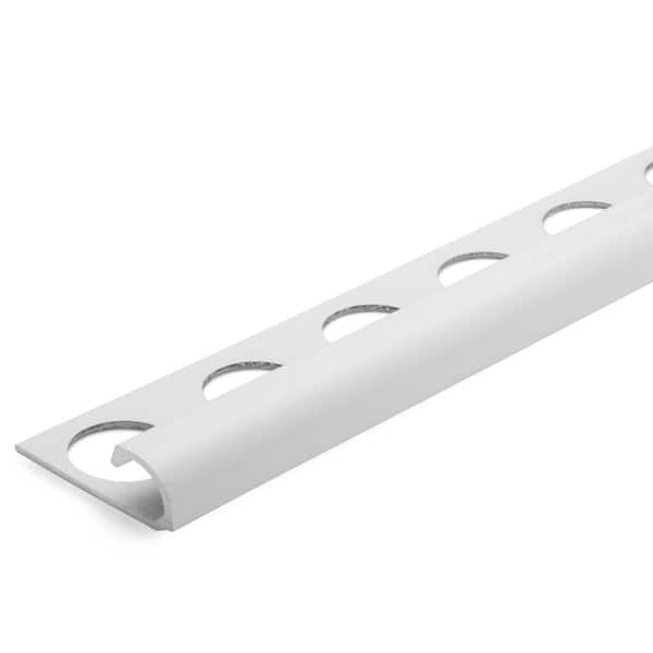 TrimMaster White 3/8 in. x 120 in. Aluminum Bullnose Tile Edging Trim ...