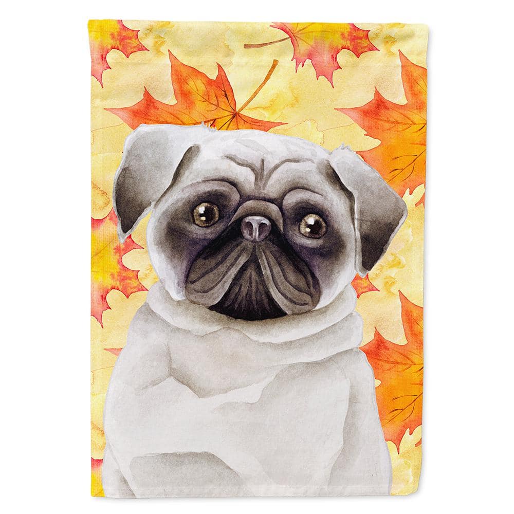 Caroline's Treasures 11 in. x 15-1/2 in. Polyester Pug Fall 2-Sided 2 ...