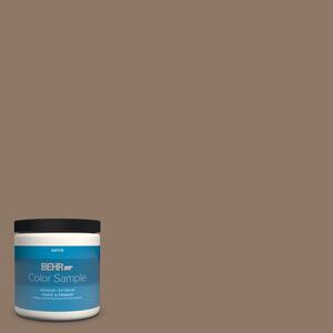 BEHR PREMIUM PLUS 8 oz. #PPU5-05 Coconut Shell Flat Interior/Exterior ...