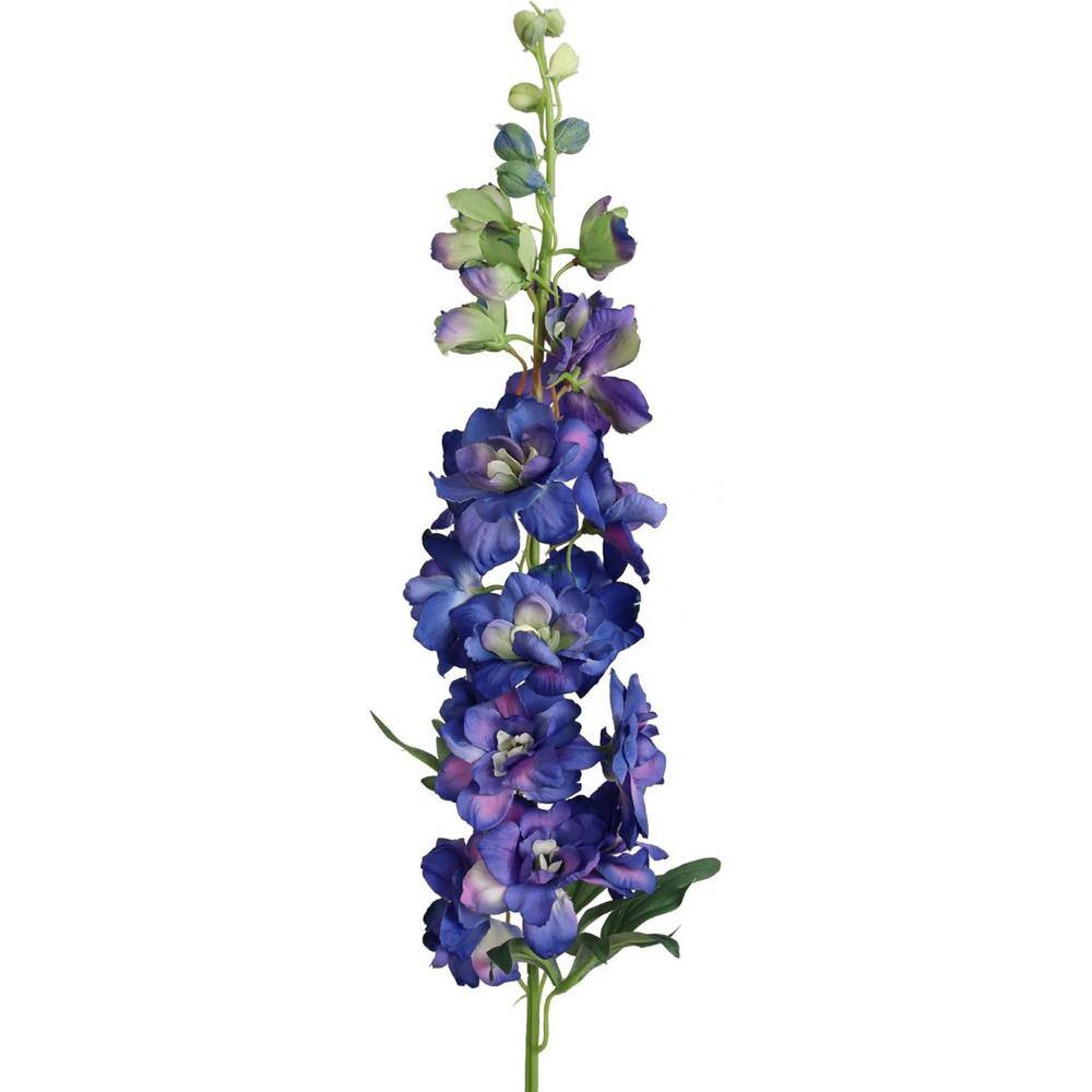 Larksilk 36.5 in. Blue Indoor Artificial Delphinium Assorted Flower - Set of 12 Home Decor ...