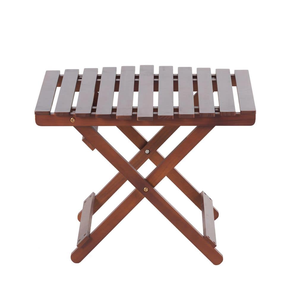 Utopia 4niture Lula Brown Wood Outdoor Folding Table HAW55641283 - The Home Depot