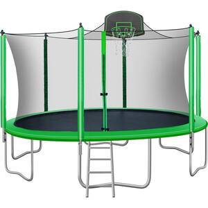 14 ft. Trampoline for Kids with Safety Enclosure Net AL-SW000033FAA ...