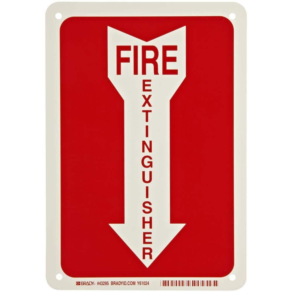 Brady 10 in. x 14 in. Fire Extinguisher Sign with Picto 25718 - The ...