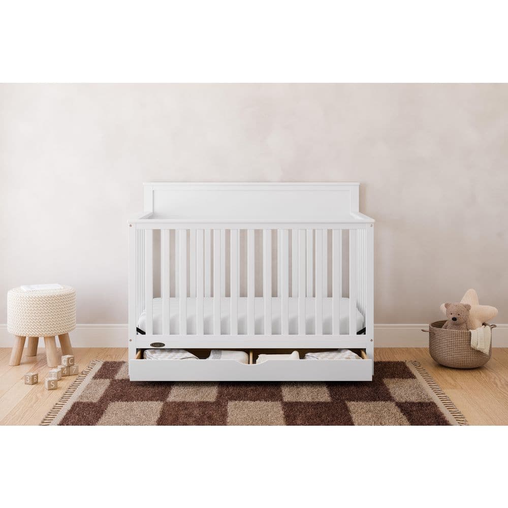Graco Shiloh White 5-in-1 Convertible Crib with Drawer 04589-101 - The ...