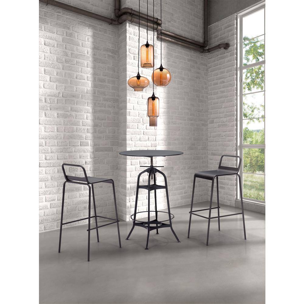 ZUO Lambie 4-Light Rust and Amber Ceiling Lamp 98425