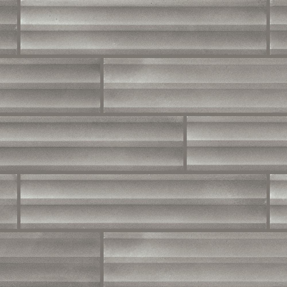 Daltile Indoterra Trail 2 in. x 9 in. Matte Porcelain Fluted Concrete ...