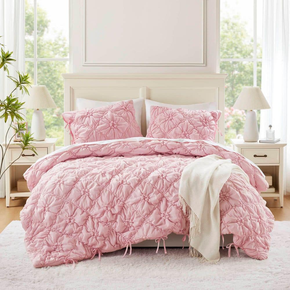 Intelligent Design Graley 3-Piece Pink Microfiber King Comforter Set ID10-2472 - The Home Depot