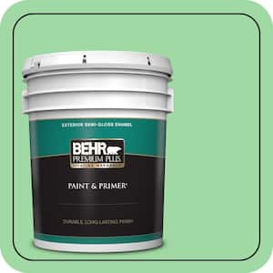 BEHR ULTRA 1 gal. #450B-4 Green Trance Extra Durable Semi-Gloss Enamel ...
