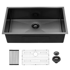 30 in. Undermount Deep Single Bowl 16-Gauge Stainless Steel Kitchen ...