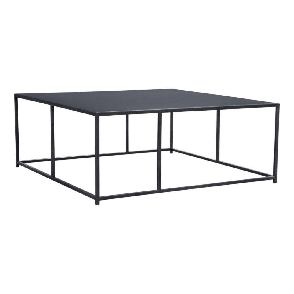 Benjara 40 in. Gray Rectangle Metal Coffee Table with Metal Frame ...
