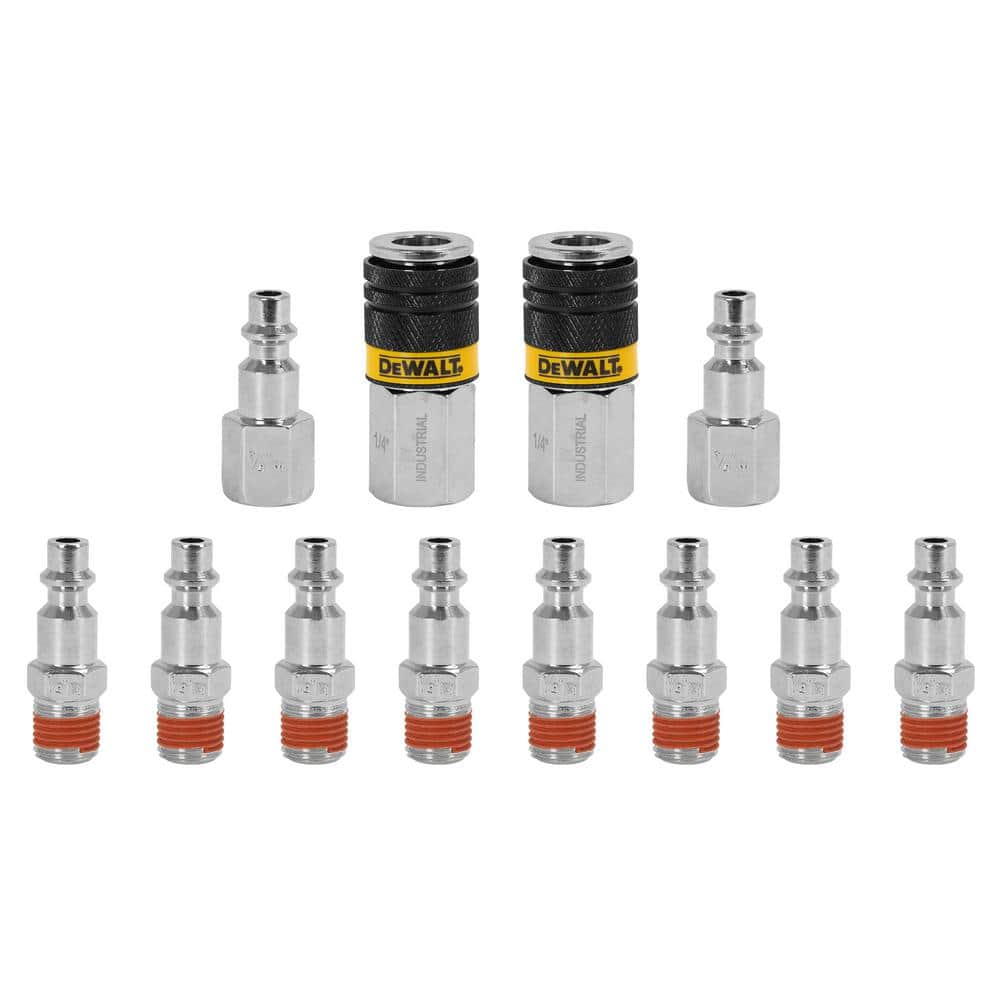DEWALT 1/4 in. NPT Industrial Couplers and Plugs, Includes: 8 Male ...