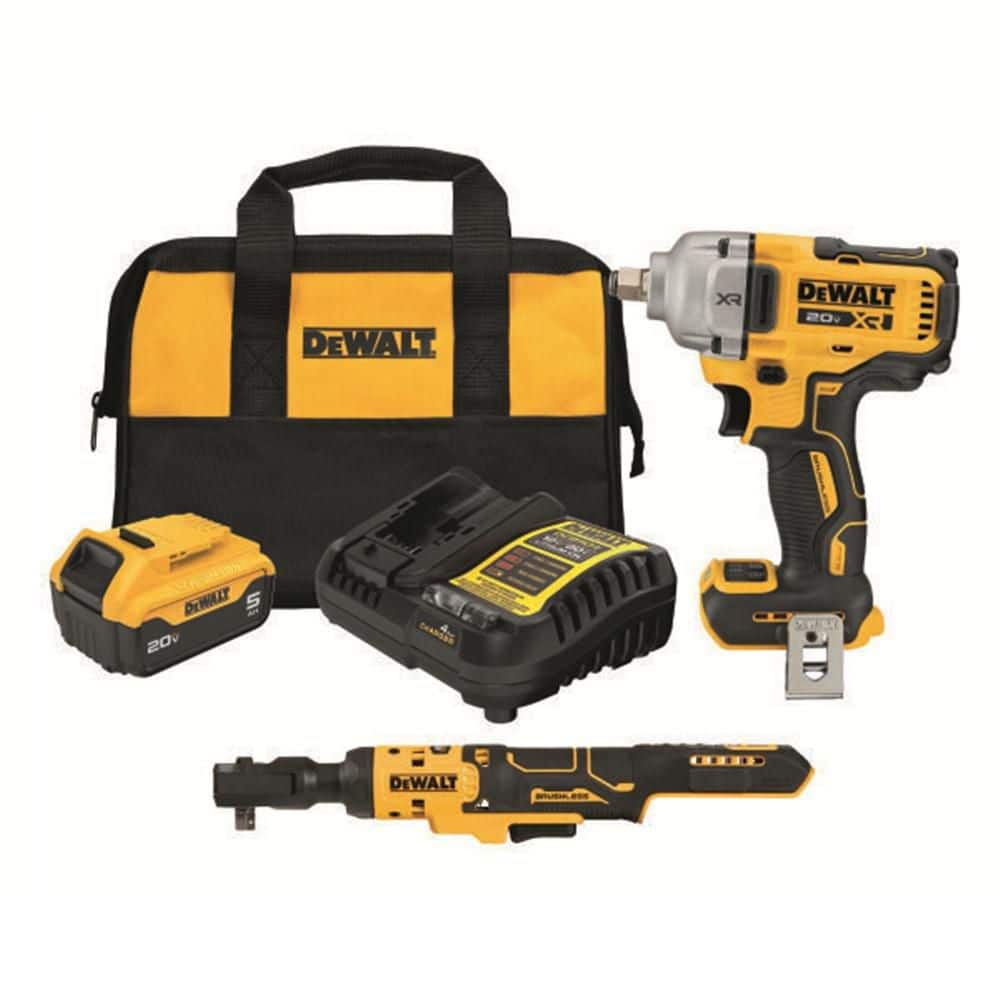 DEWALT 20V Lithium-Ion Cordless 2-Tool Combo Kit with 5.0 Ah Battery ...