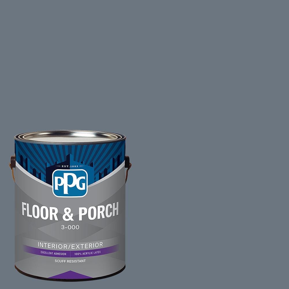 PPG 1 gal. PPG1041-6 Sheffield Gray Satin Interior/Exterior Floor and ...