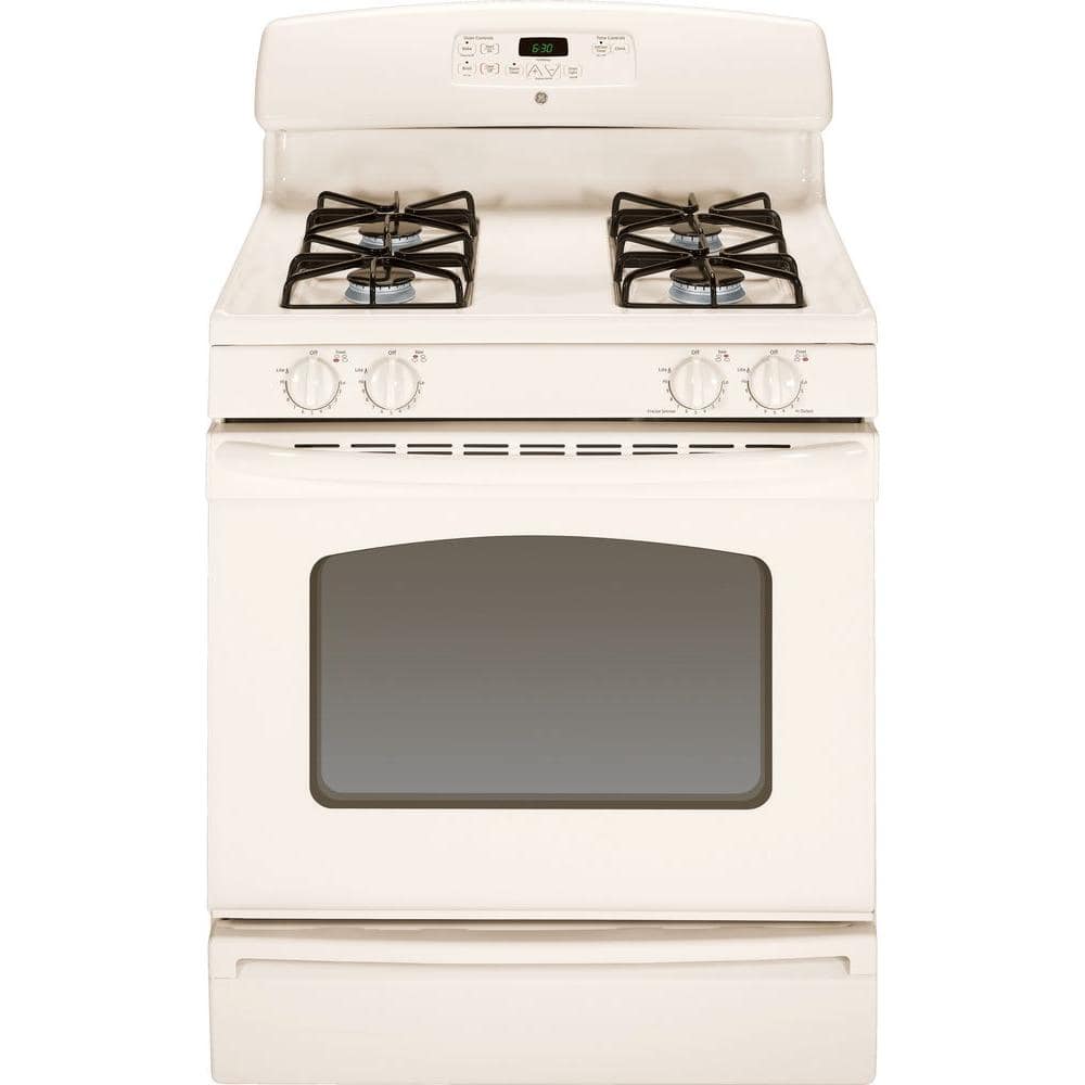 30 in. Freestanding Gas Range with Steam Clean in Bisque JGBS23DETCC ...