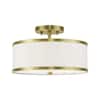 AVIANCE LIGHTING Cameron 2 Light Antique Brass Semi Flush Mount HD58163 ...