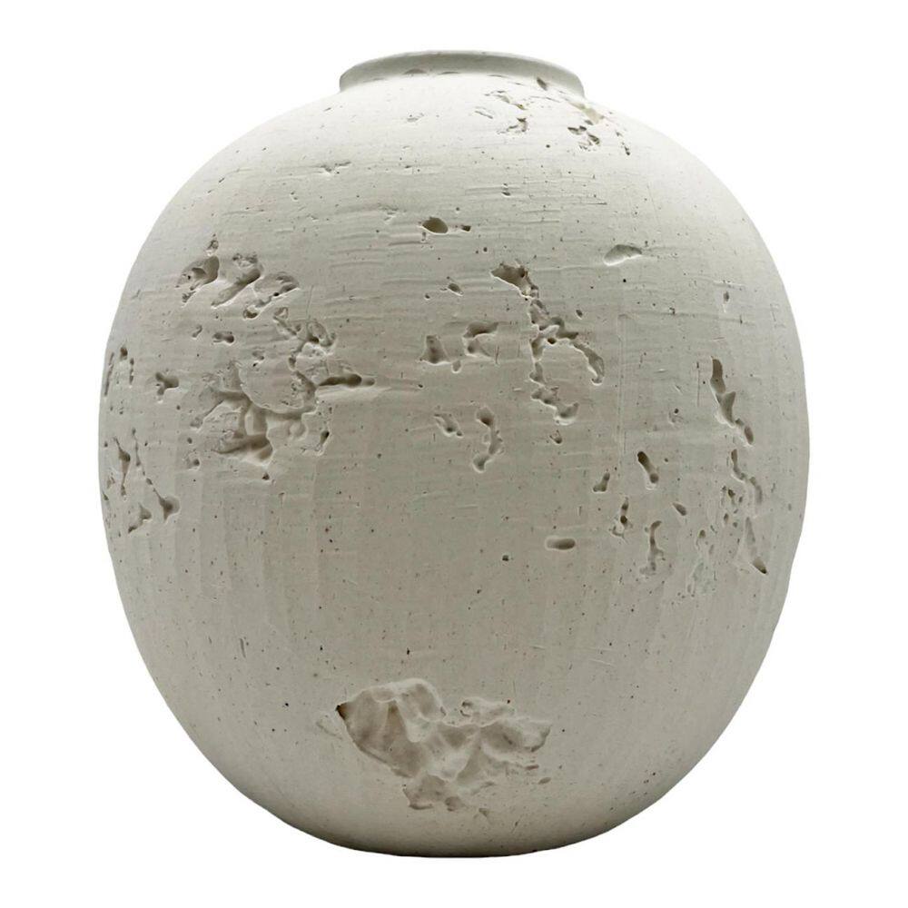 castellousa Beige 8.5 in. Driftstone Textured Round Ceramic Vase CB-ML4 ...
