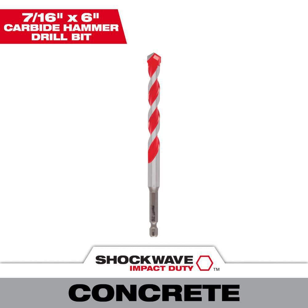 Milwaukee 7 16 In X 4 In X 6 In SHOCKWAVE Carbide Hammer Drill Bit milwaukee-7-16-in-x-4-in-x-6-in-shockwave-carbide-hammer-drill-bit