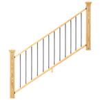 ProWood 6 ft. Walnut-Tone Southern Yellow Pine Moulded Stair Rail Kit ...