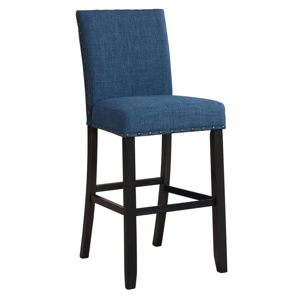 New Classic Home Furnishings Crispin 29 In Marine Blue Wood Bar Chairs