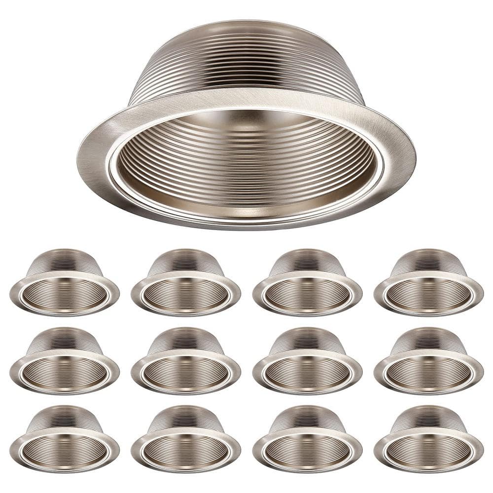 BIBIVIS 6 in. Satin Nickel Metal Classic Recessed Light Trim, Step ...