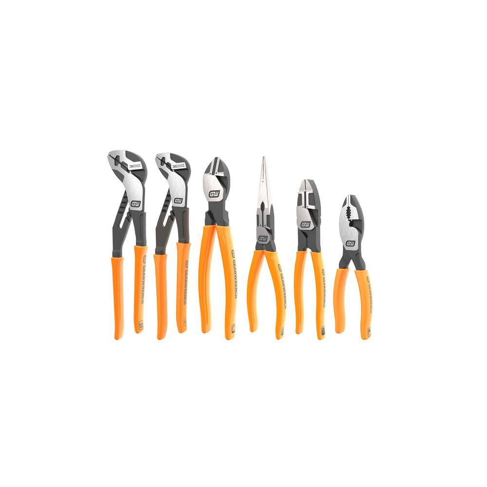 GEARWRENCH PITBULL Mixed Plier Set with Dipped Handles (6-Pieces) 82204 ...