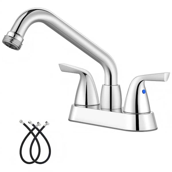 Wudkey 1-Piece 2 Arc Handle Utility Sink Faucet with Swivel Spout in ...