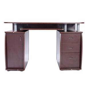 Outopee 45 in. W Retangular Wood 1 Door Computer Desk with 3-Drawer ...