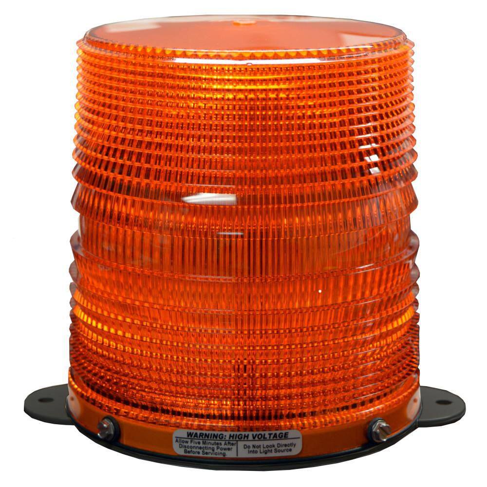 Emergency Lighting-High Intensity LED Beacon, Amber, Die-Cast Flange ...