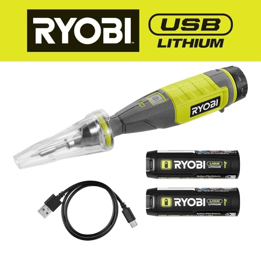 RYOBI USB Lithium Soldering Pen Kit with USB Lithium 2.0 Ah ...