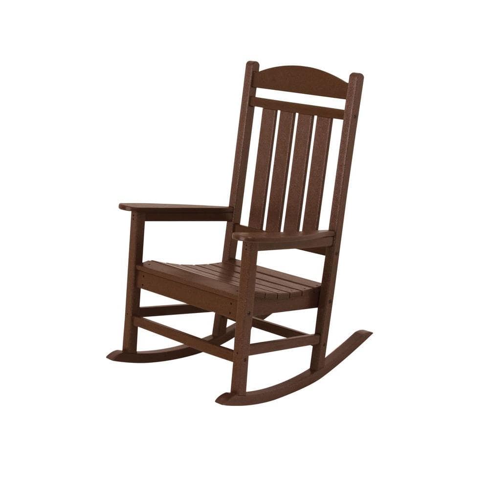 POLYWOOD Presidential Mahogany Plastic Patio Rocker R100MA - The Home Depot