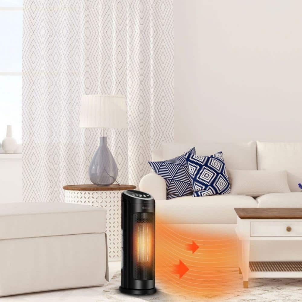 Clihome 1500W 17 in. Portable Oscillating PTC Electric Ceramic Space ...