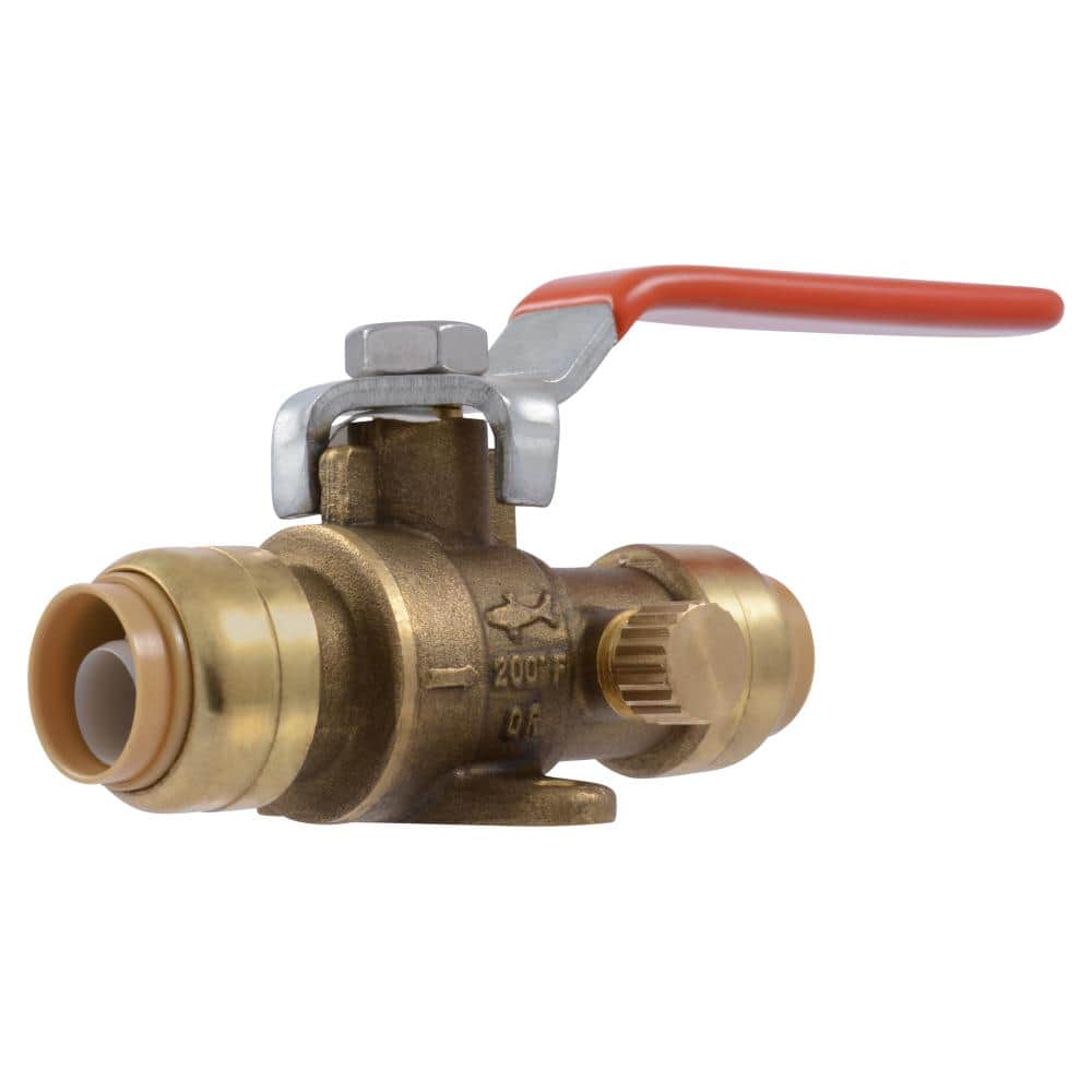 SharkBite 1/2 in. Push-to-Connect Brass Drop Ear Ball Valve with Drain ...