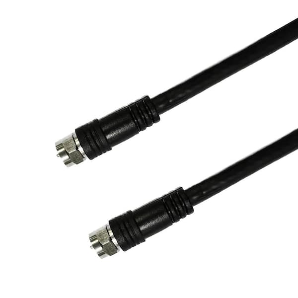 Commercial Electric 50 ft. Black 18-Gauge RG6 Quad Coaxial Cable FS-R6QC-0001 - The Home Depot