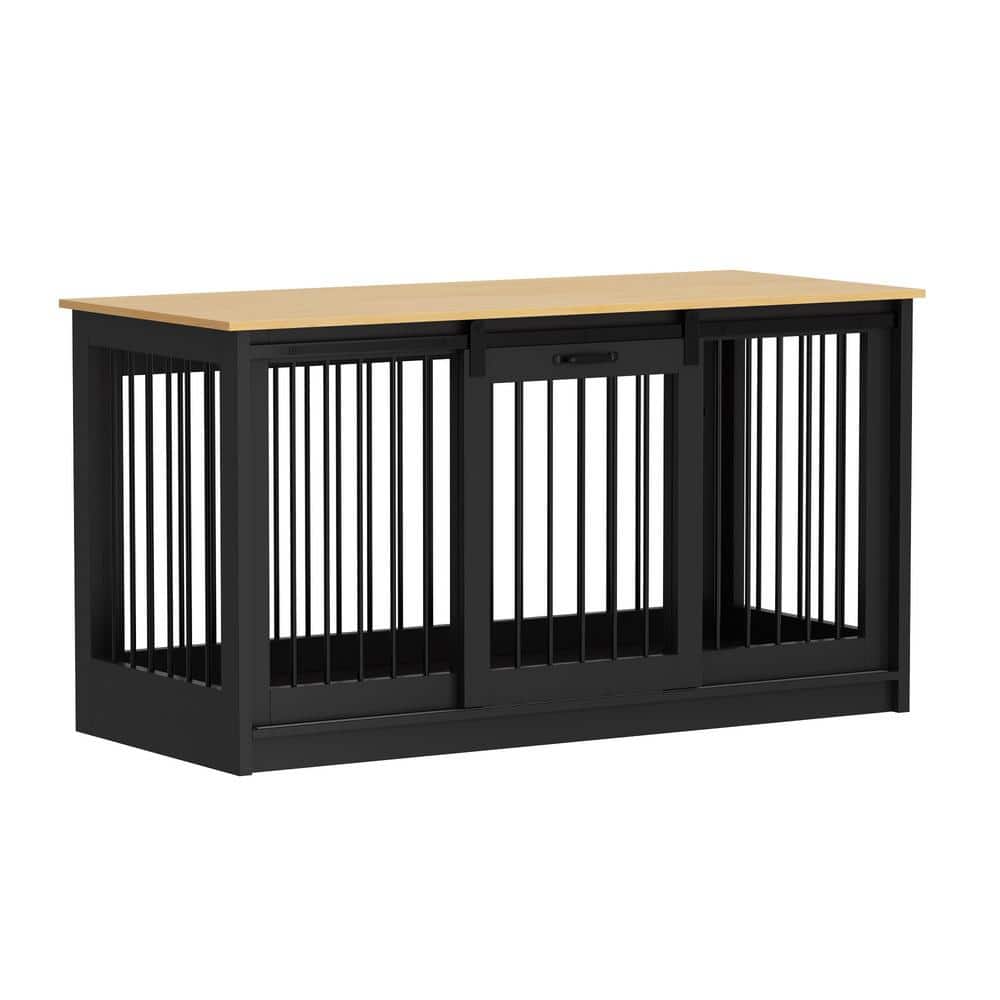 WIAWG Wooden Heavy-Duty Dog Pens, Large Dog Crate House with Sliding ...