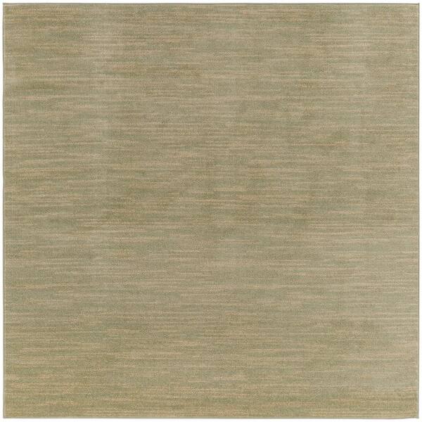 Nourison Essentials 5 ft. x 5 ft. Green Gold Abstract Contemporary ...