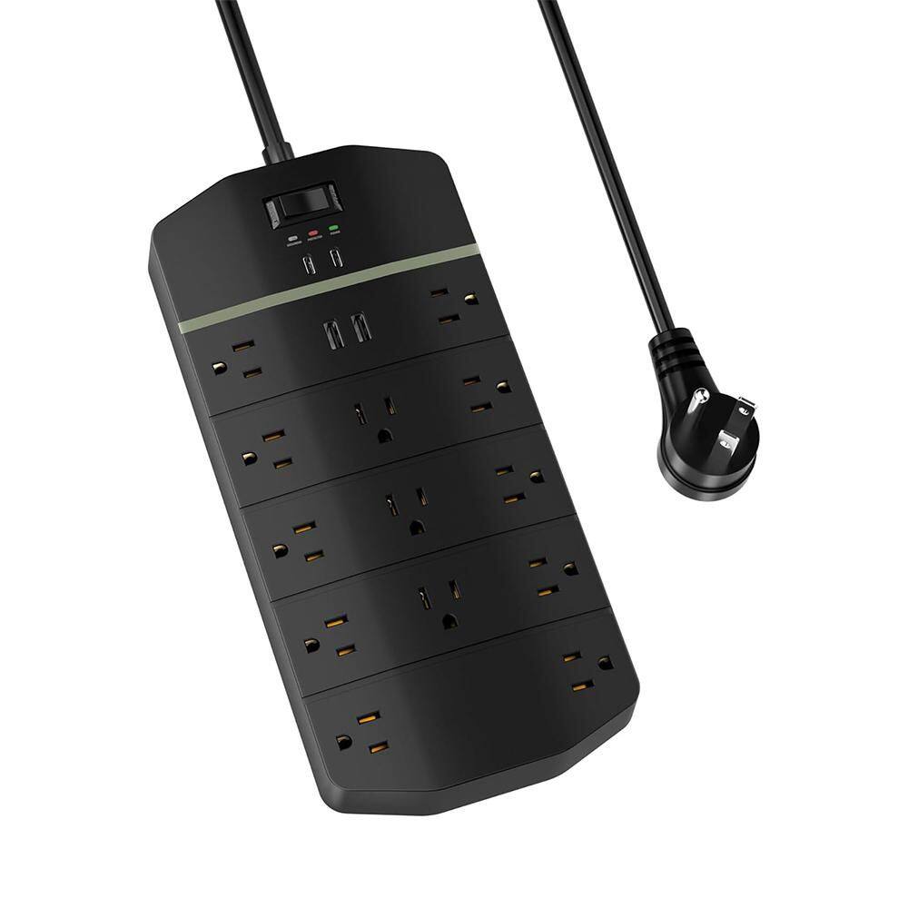 Lukyamzn 13-Outlet Power Strip Surge Protector with 2 USB-C PD 20W and ...