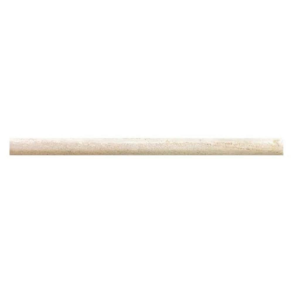 Apollo Tile Grandis 0.6 in. x 12 in. Light Beige Marble Polished Pencil ...
