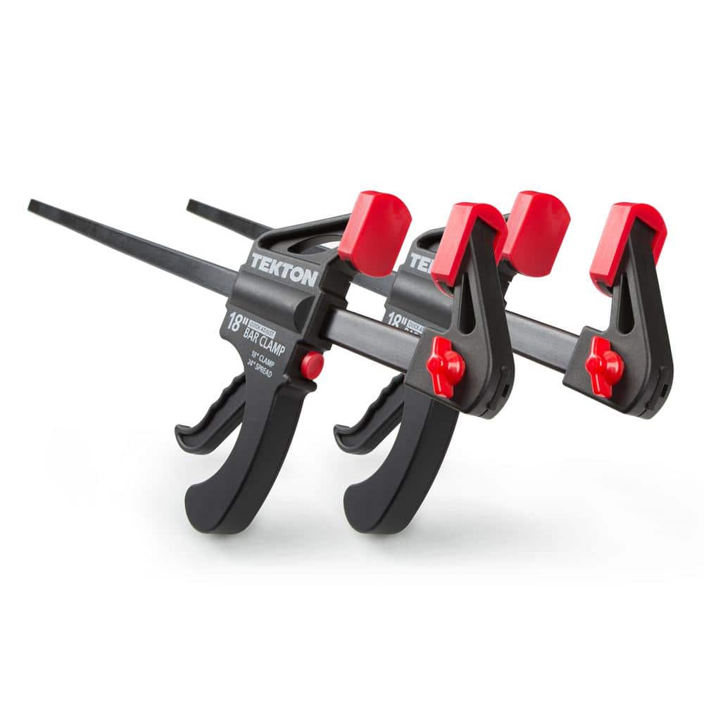 TEKTON 18 in. Ratchet Bar Clamp/24 in. Spreader Set (2-Piece) CLP51518 ...