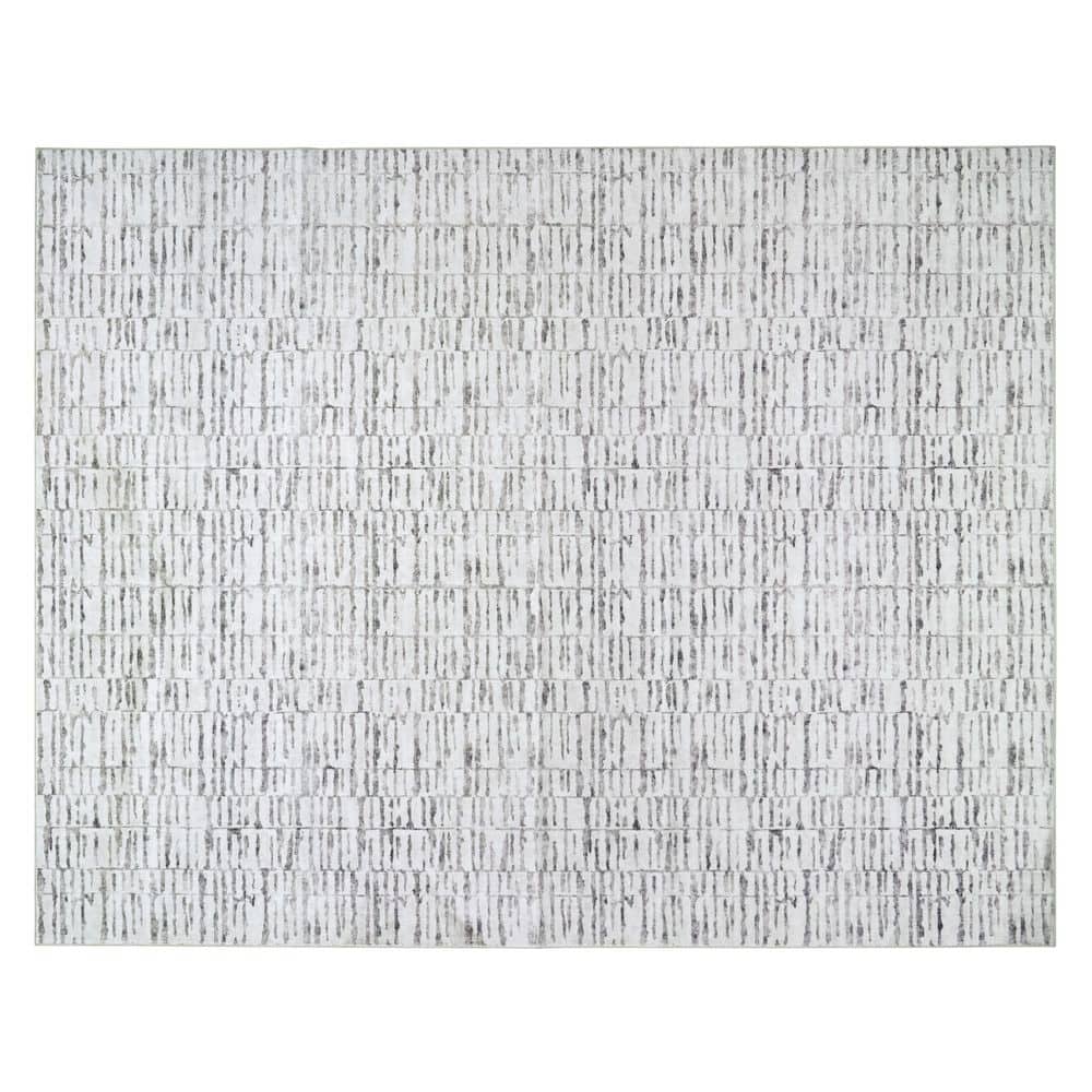 Wyatt & Ash Strata Texture Beige/Cream 7 ft. x 10 ft. Woven Abstract ...