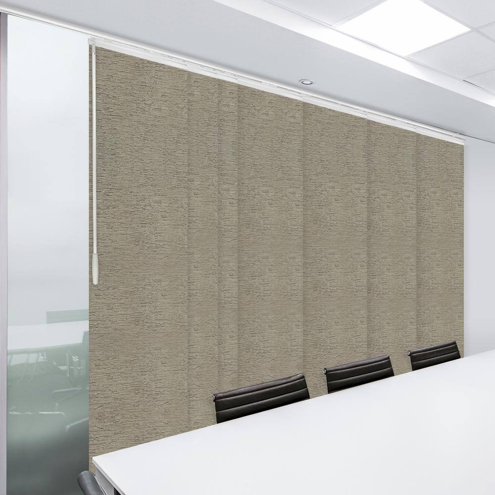 EMOH Bark 110 in. to 153 in. W x 94 in. L Adjustable 7-Panel, White ...