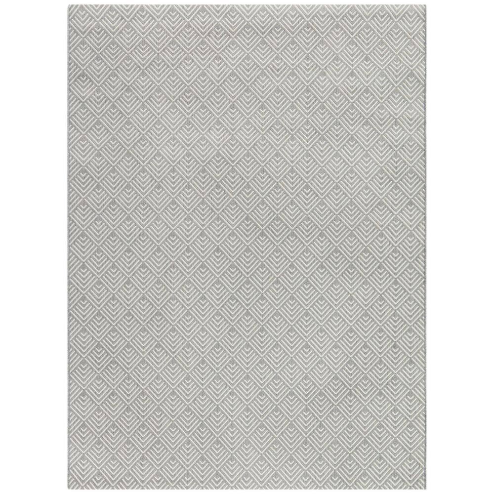 BALTA Janine Grey 7 ft. 10 in. x 10 ft. Chevron Indoor/Outdoor Area Rug ...