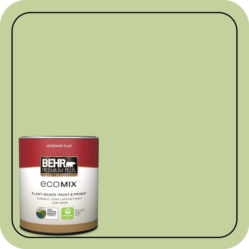 BEHR PREMIUM PLUS 1 qt. #P370-4 Cricket Field Flat EcoMix Plant-Based ...