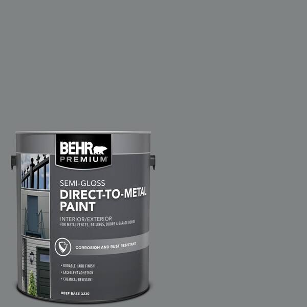BEHR PREMIUM 1 gal. #PPU26-03 Legendary Gray Semi-Gloss Direct to Metal ...